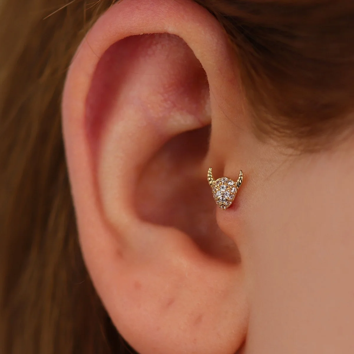 Taurus Piercing | 14 Ayar Altın KÜPELER | Değerli Kuyumculuk