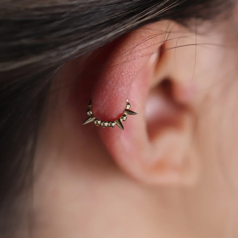 Mistik Halka Piercing | 14 Ayar Altın KÜPELER | Değerli Kuyumculuk